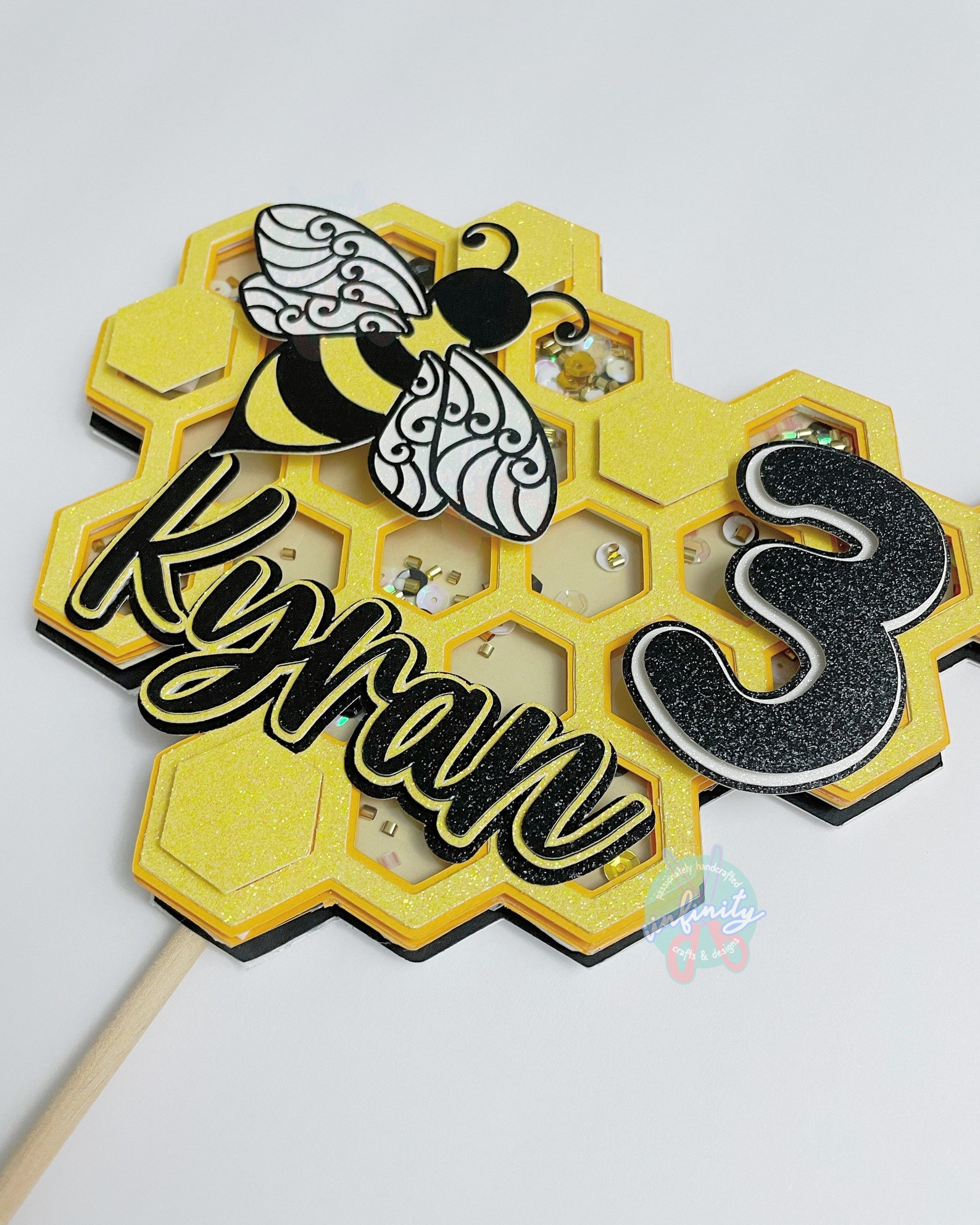 Bee Shaker Cake Topper Bumble Bee Cake Topper 3D Cake Topper - Etsy
