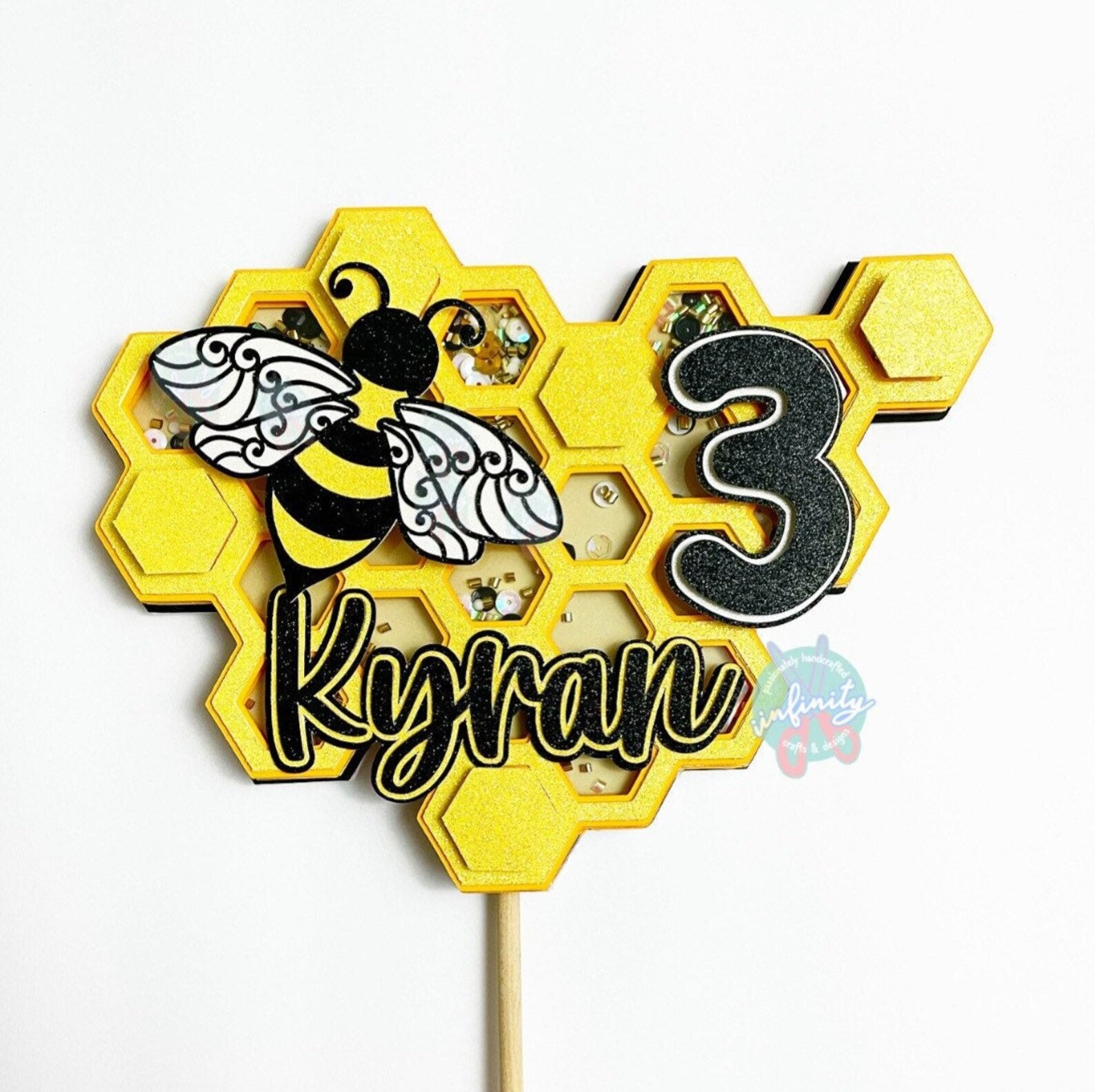 Bee Shaker Cake Topper, Bumble Bee Cake Topper, 3D Cake Topper - Etsy