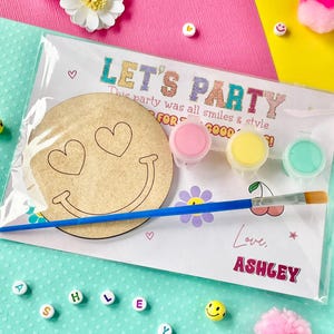 Preppy Patch Birthday Party Favor | Paint Your Own Smiley Face Craft ...