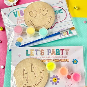 Preppy Patch Birthday Party Favor | Paint Your Own Smiley Face Craft ...