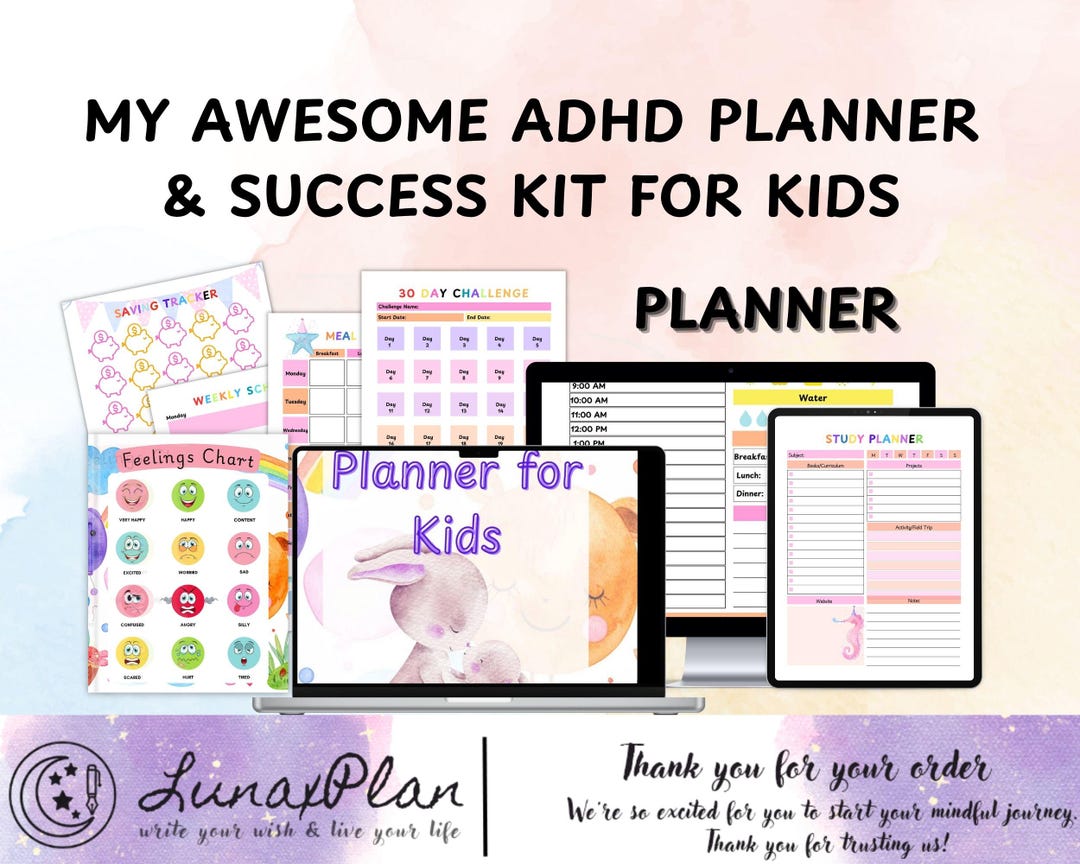 Kids ADHD Executive Function Planner: Printable Visual Routine, Chore ...