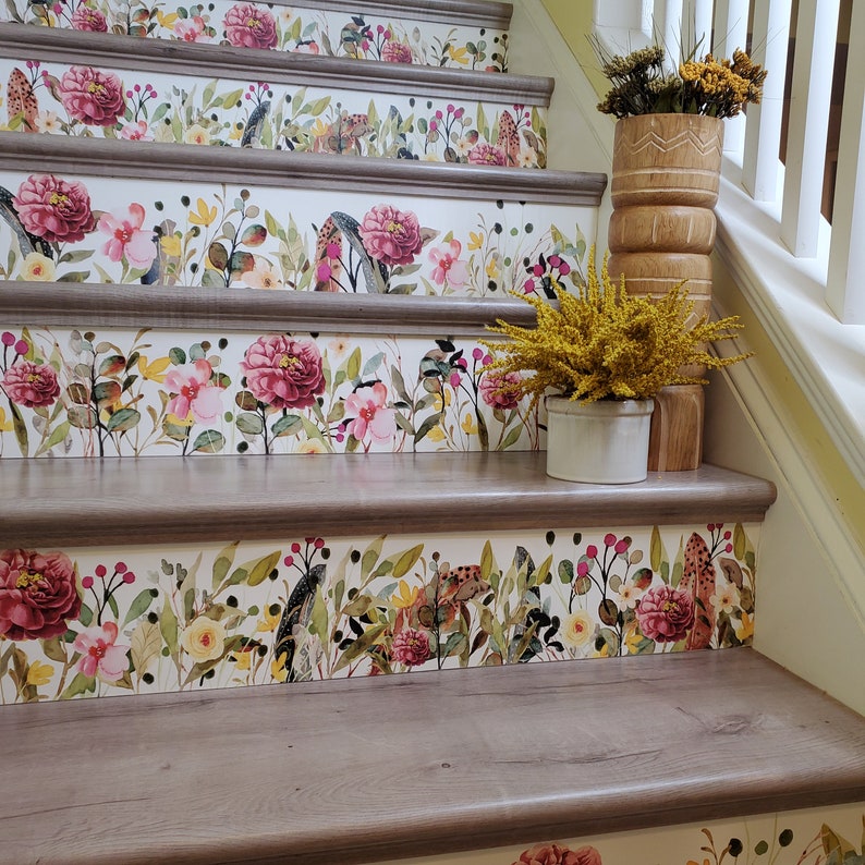 Peel and Stick Wallpaper Stair Riser Decal Removable Stickers for ...