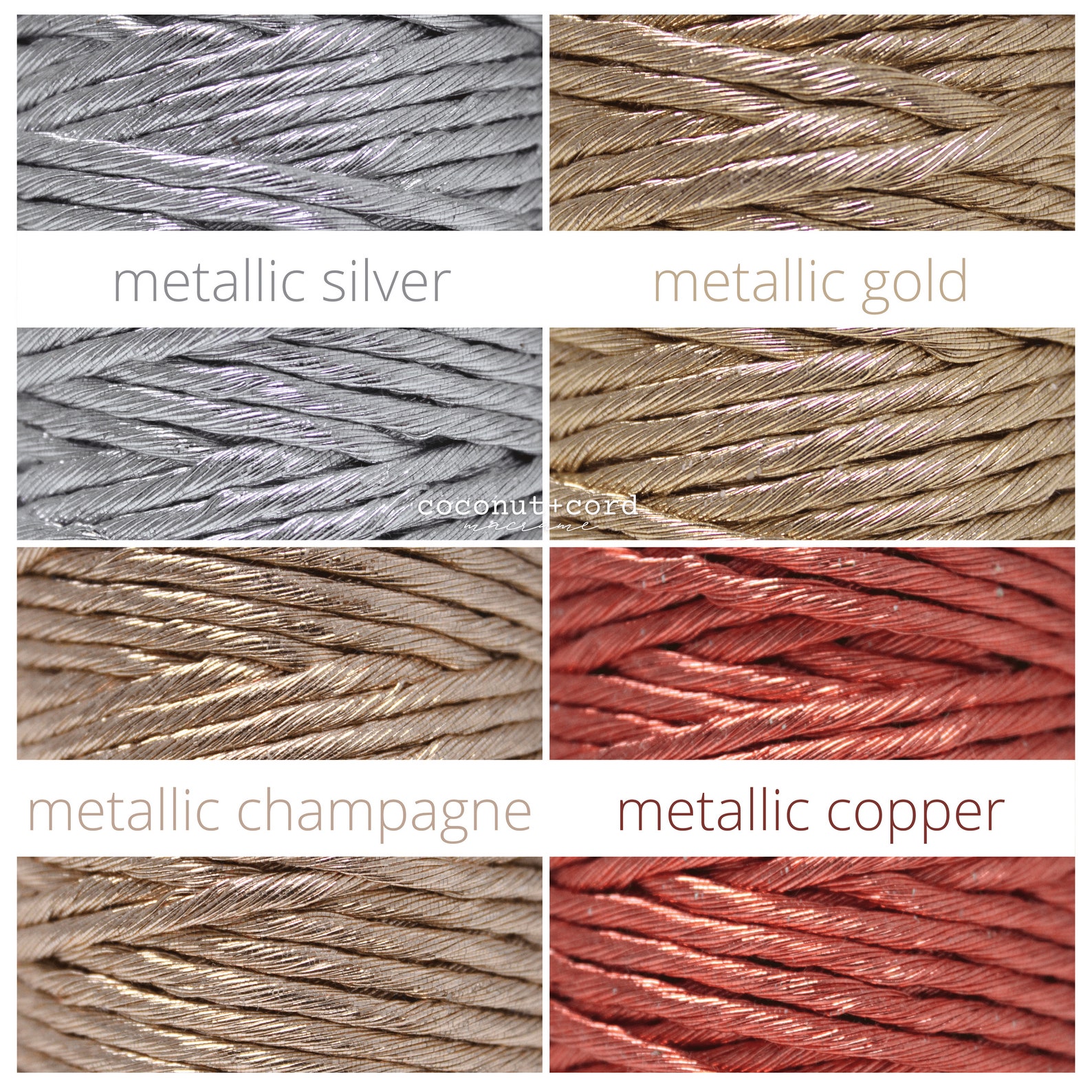 3mm Single Metallic Macrame Cord 5 10 25 50 Meter - Etsy