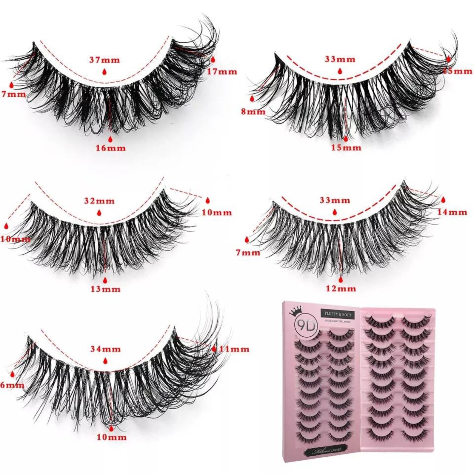 20/7/5 Pairs 3D Mink Lashes Natural False Lash Dramatic Volume Fake ...