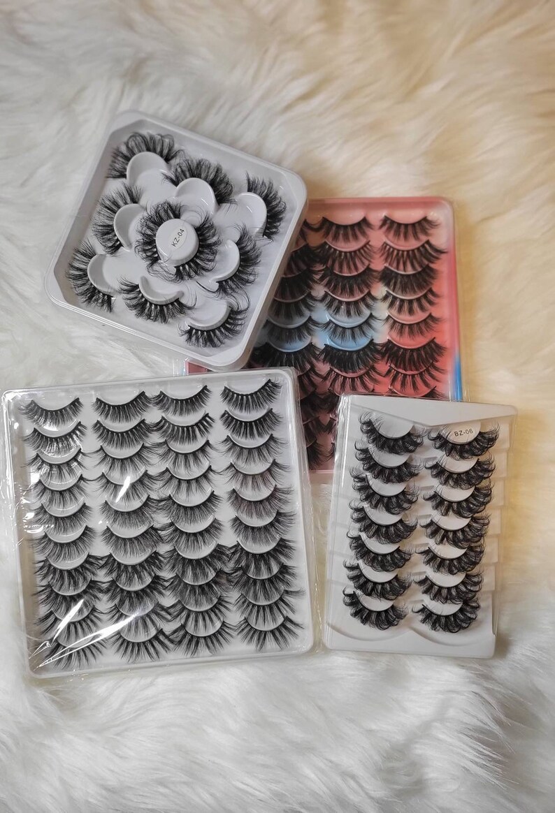 20/7/5 Pairs 3D Mink Lashes Natural False Lash Dramatic Volume Fake ...