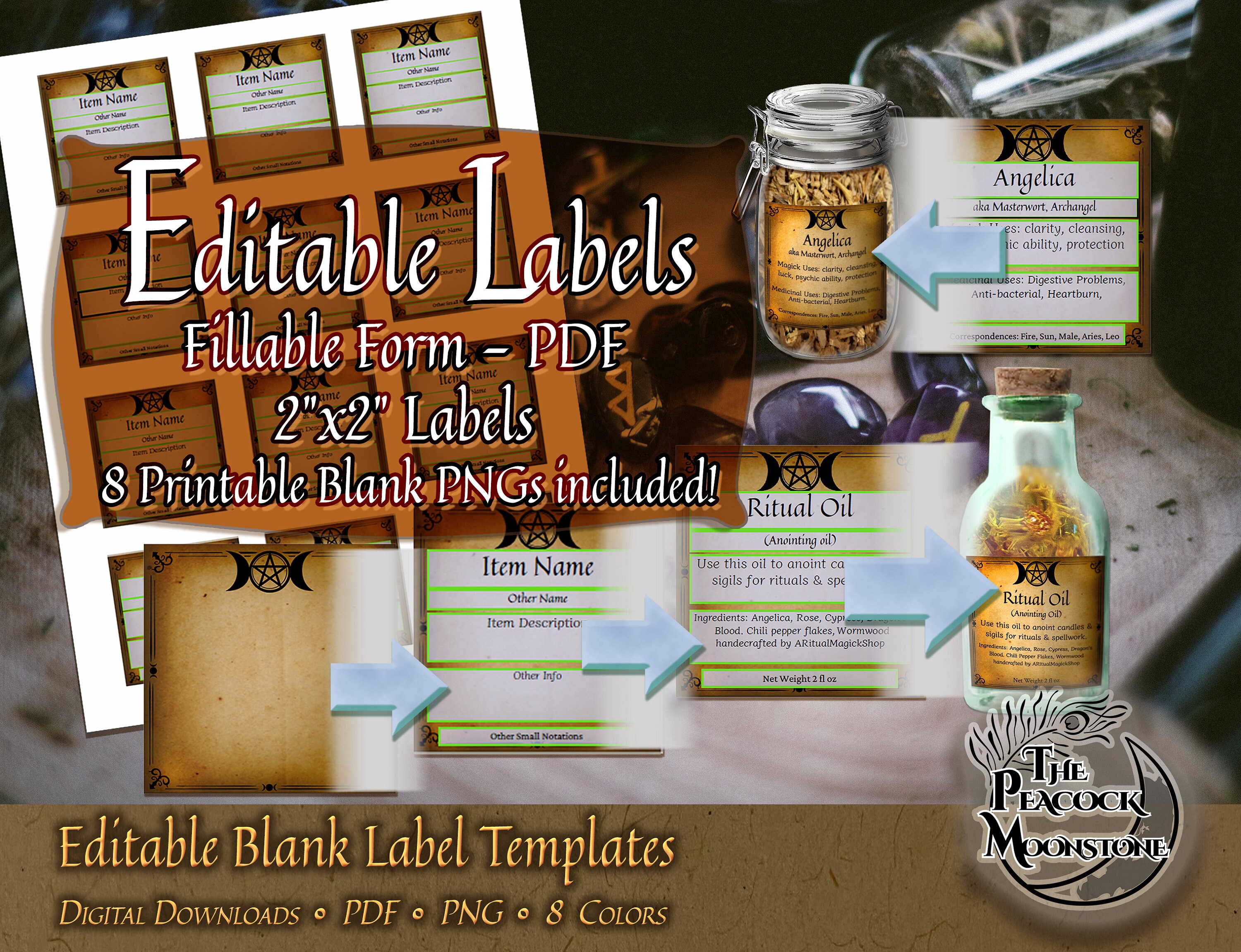 Printable Fillable Apothecary Label Set • Herb & Product Labels • Jar ...
