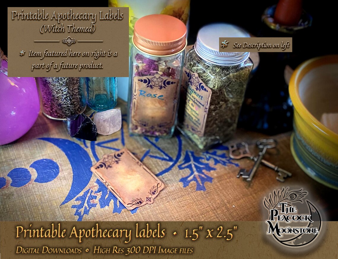 Printable Apothecary Label Set • Herb Labels • Spell Ingredient Labels ...