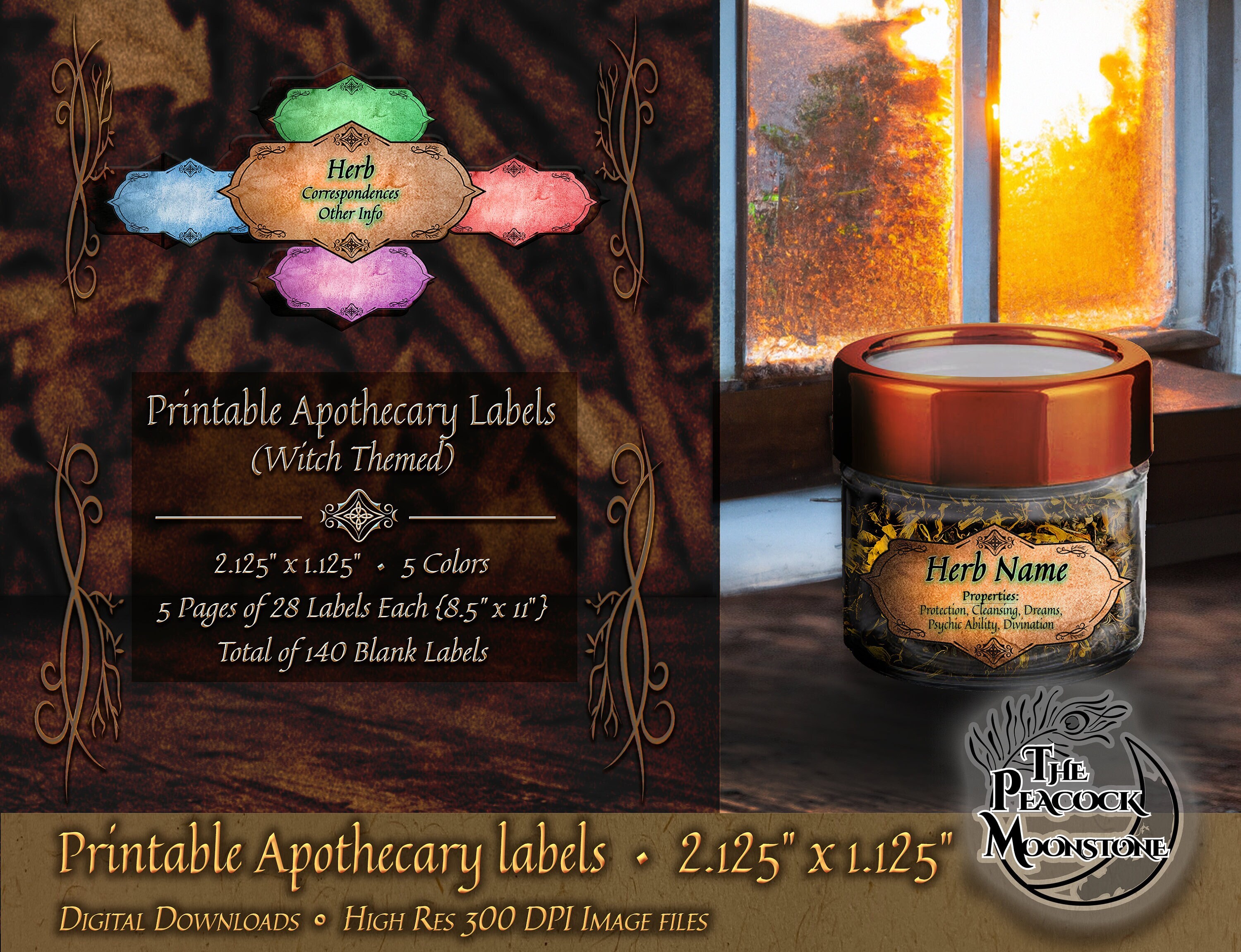 Printable Apothecary Label Set • Herb Labels • Spell Ingredient Labels ...