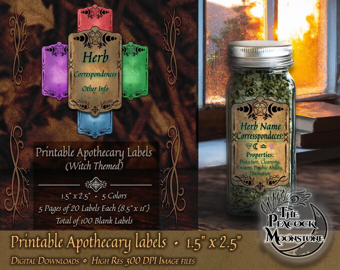 Printable Apothecary Label Set • Herb Labels • Spell Ingredient Labels ...