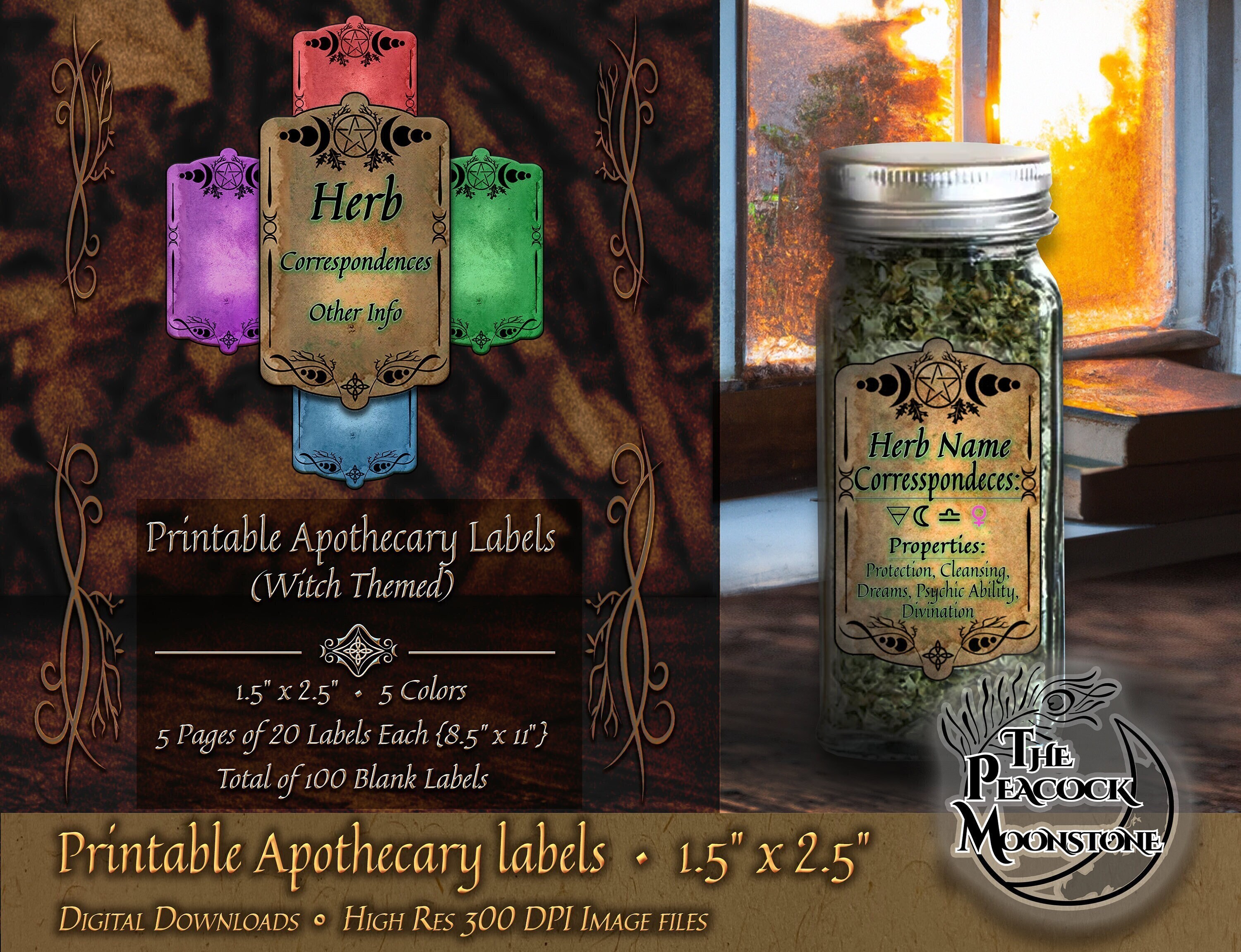 Printable Apothecary Label Set • Herb Labels • Spell Ingredient Labels ...