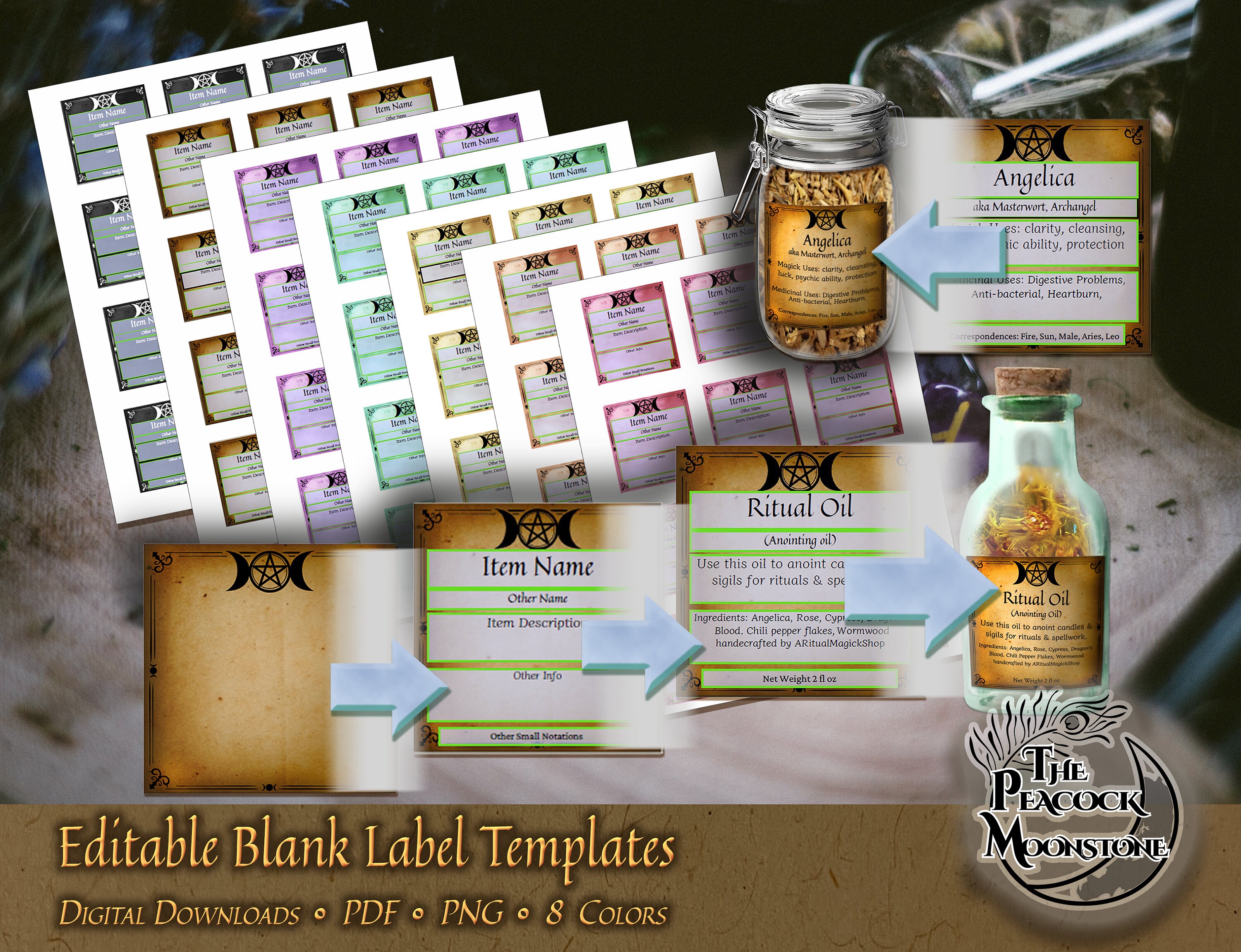 Printable Fillable Apothecary Label Set • Herb & Product Labels • Jar ...
