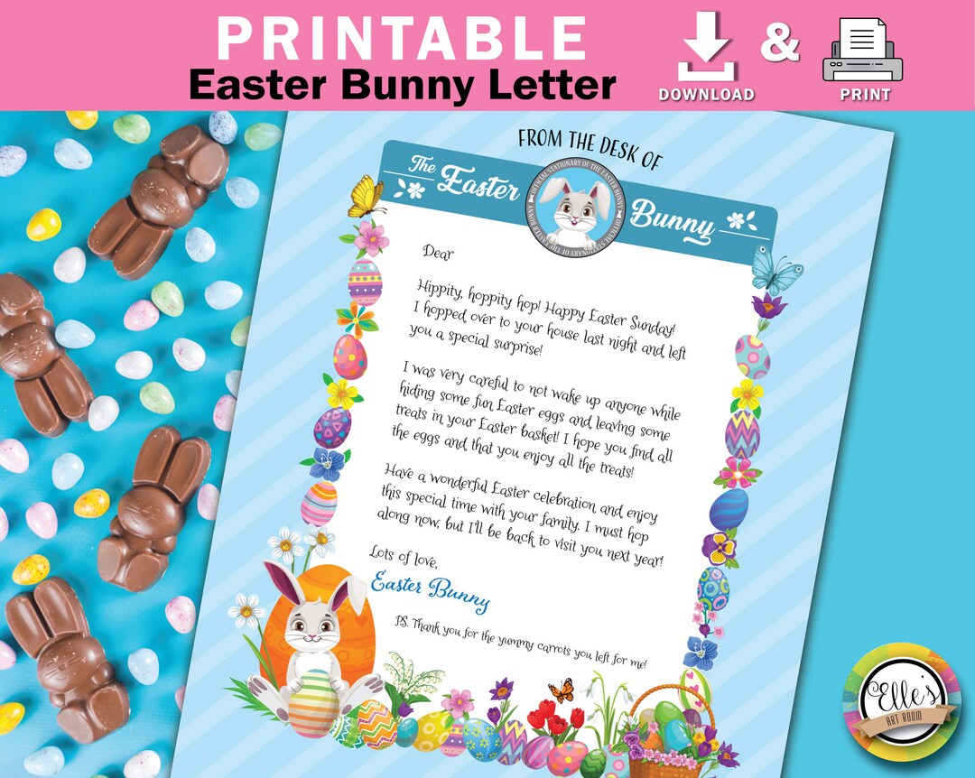 Printable Easter Bunny Letter, Kids Activity (digital Download) - Etsy