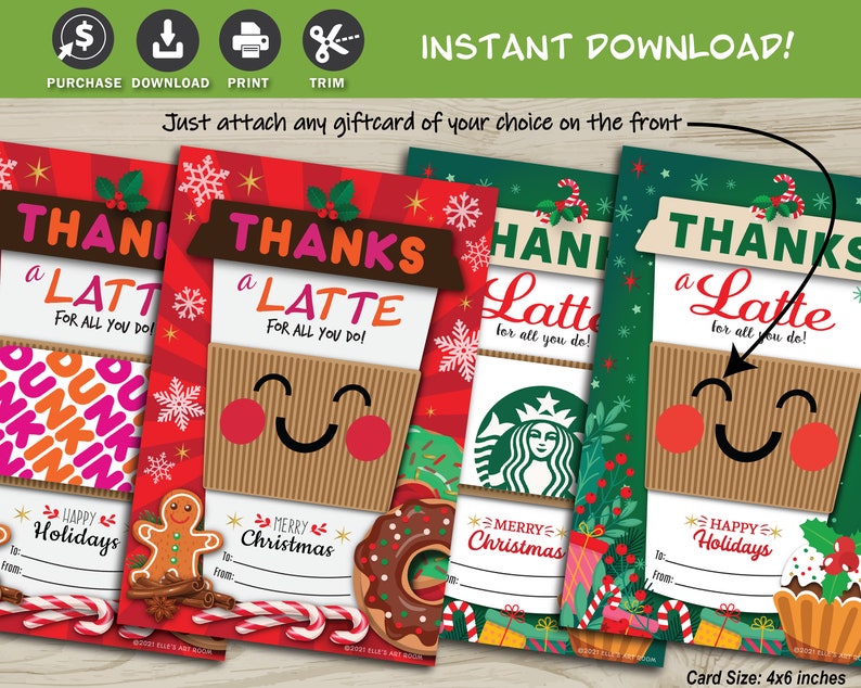 PRINTABLE Holiday Gift Card Holder Christmas Gift Card | Etsy