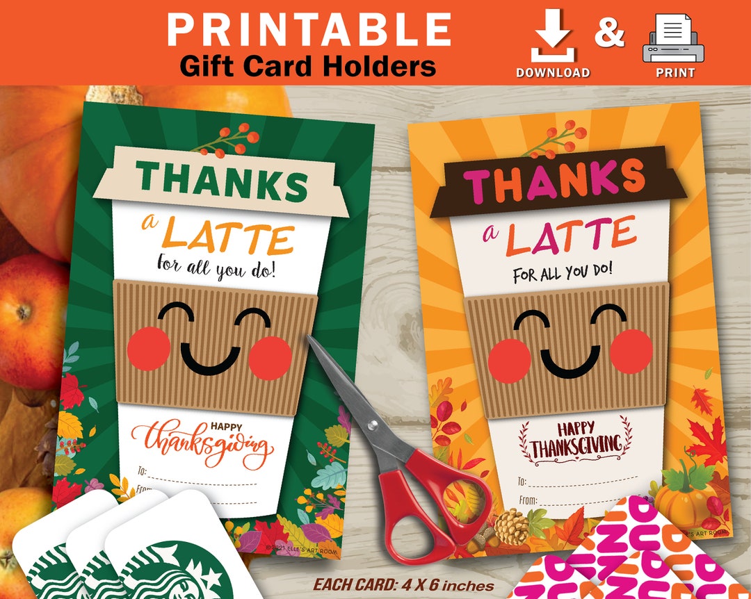 Printable Thanksgiving Gift Card Holder, Holiday Gift Card Holder ...