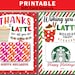 Printable Holiday Coffee Gift Card Holder, Latte Design (digital ...