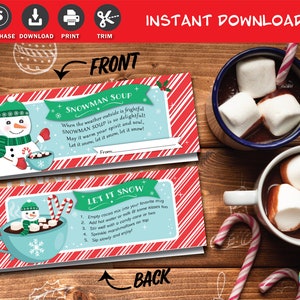 Printable Treat Bag Topper, Snowman Soup, Downloadable Treat Topper ...