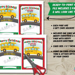 Printable Holiday Gift Card Holder, Christmas Gift Card Holder, Bus ...