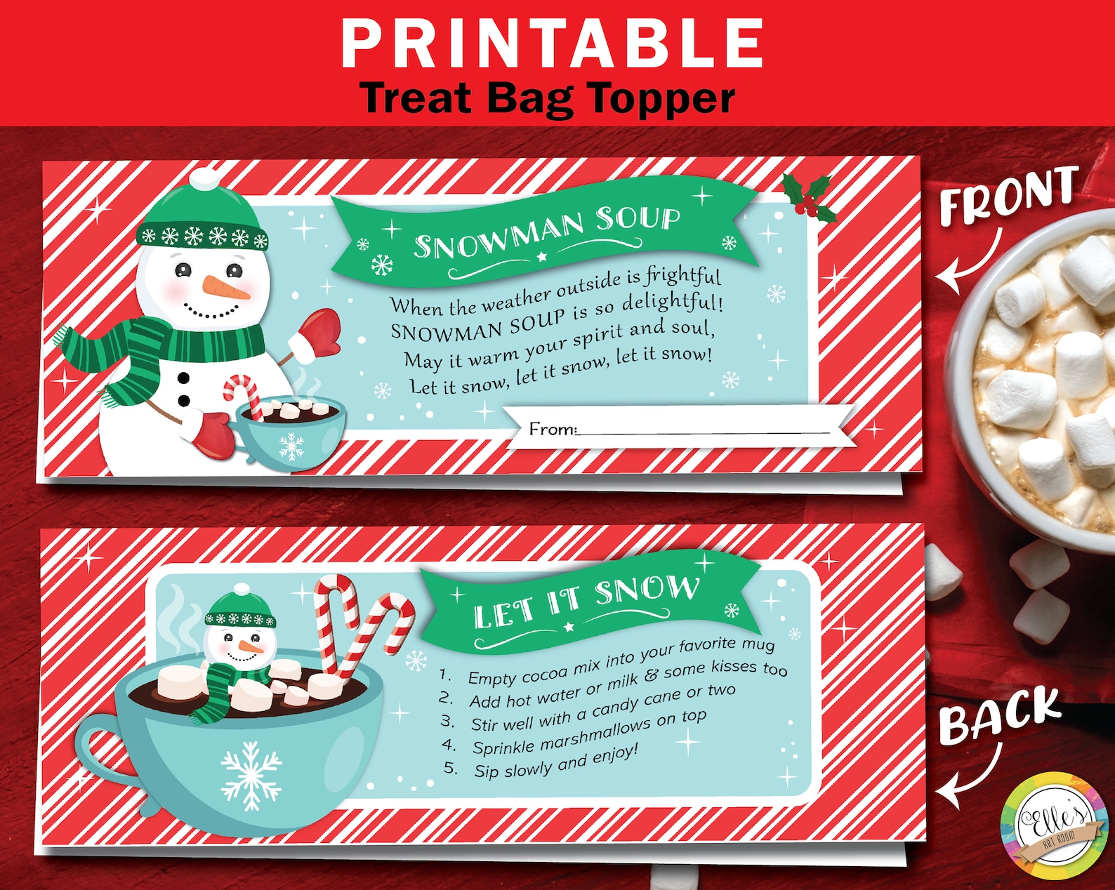 Printable Treat Bag Topper, Snowman Soup, Downloadable Treat Topper ...