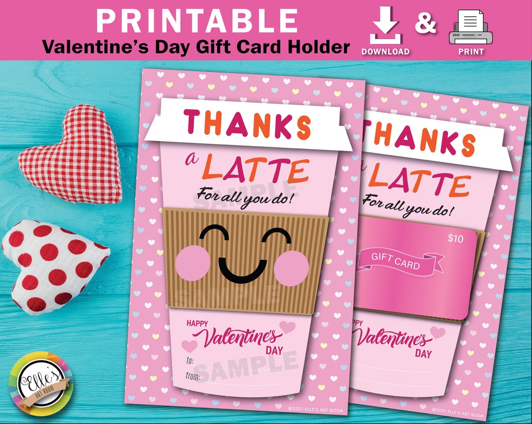 PRINTABLE Valentine's Day Gift Card Holder Gift Card - Etsy