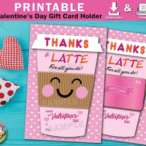 PRINTABLE Valentine's Day Gift Card Holder Gift Card - Etsy