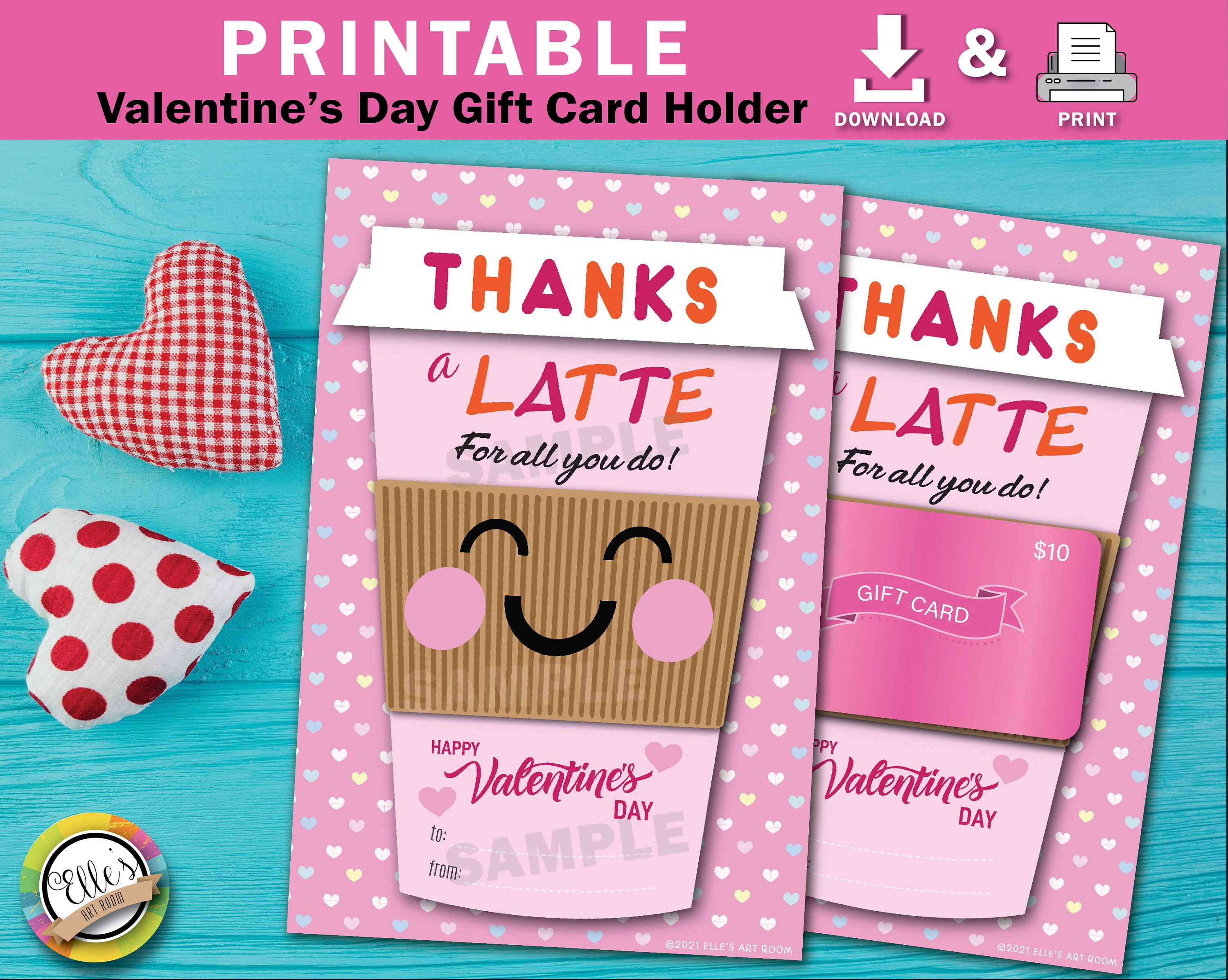 PRINTABLE Valentine's Day Gift Card Holder Gift Card | Etsy