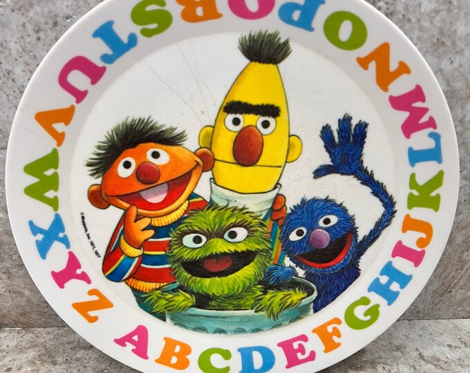 Vintage 1977 Sesame Street Plate 8" Artisan Ware Muppets Bert Ernie ...