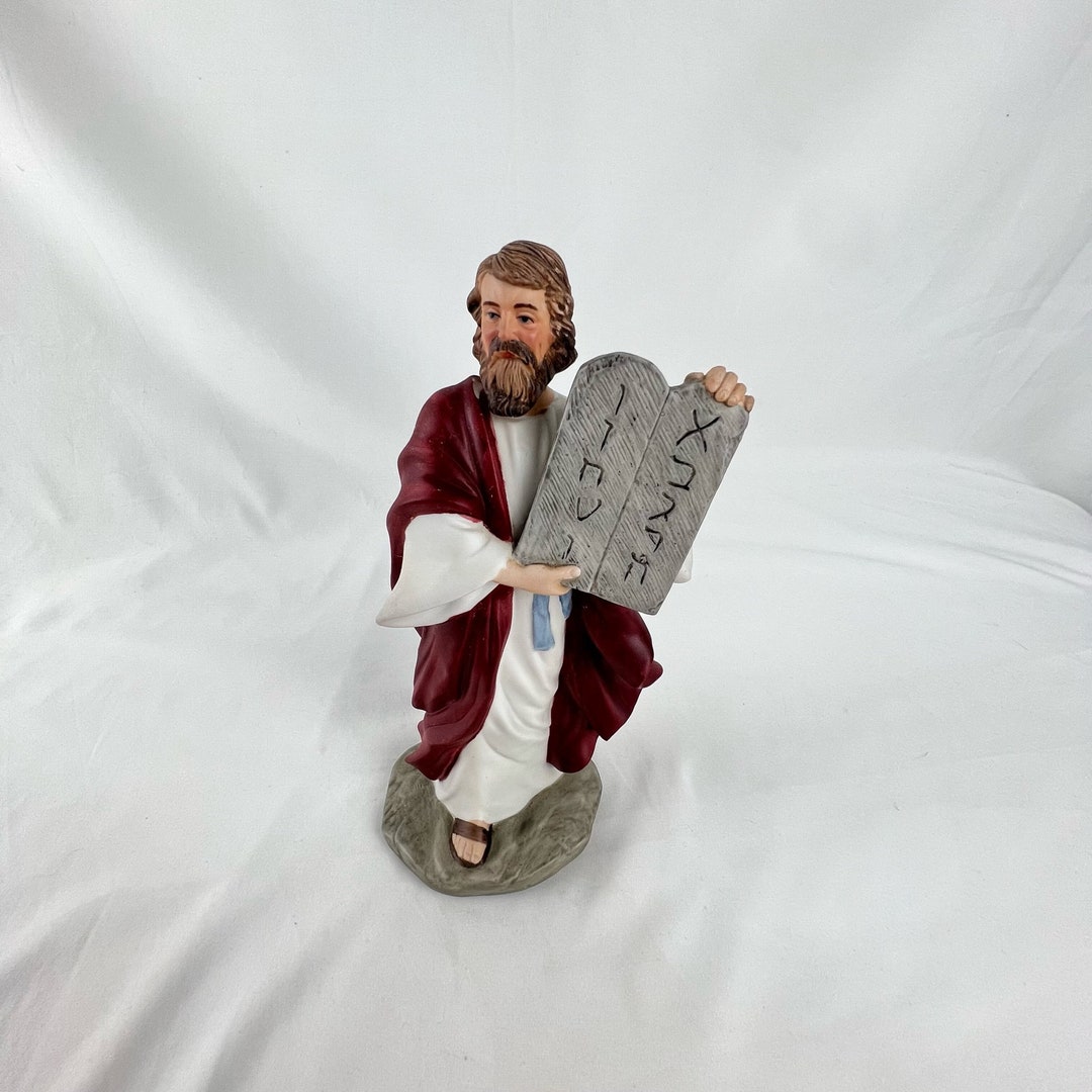 Vintage Homco Religious Biblical Painted Moses With the Tablet Figurine ...