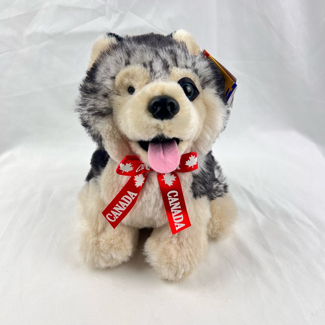 Wild Wonders Huskey Happy Dog Sitting Plush by Northern Gifts 7 ...