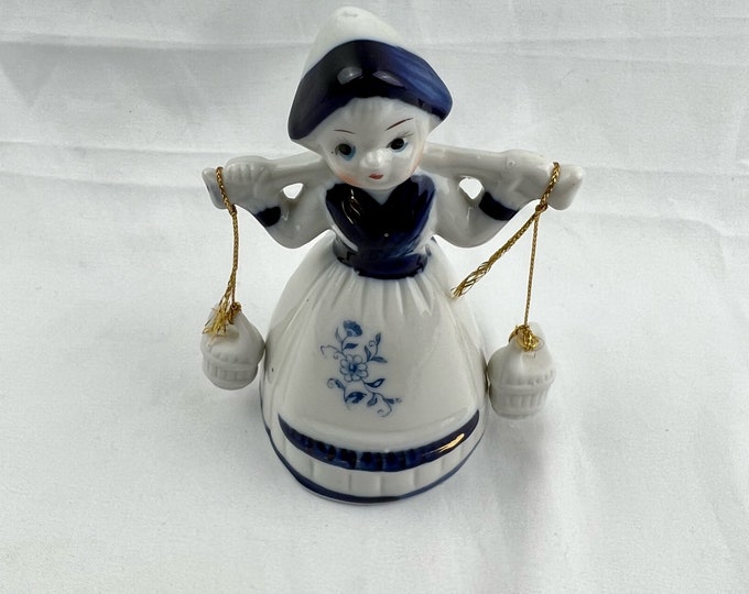 Vintage Dutch Girl Milk Maid Figurine With Buckets Holland Blue - Etsy