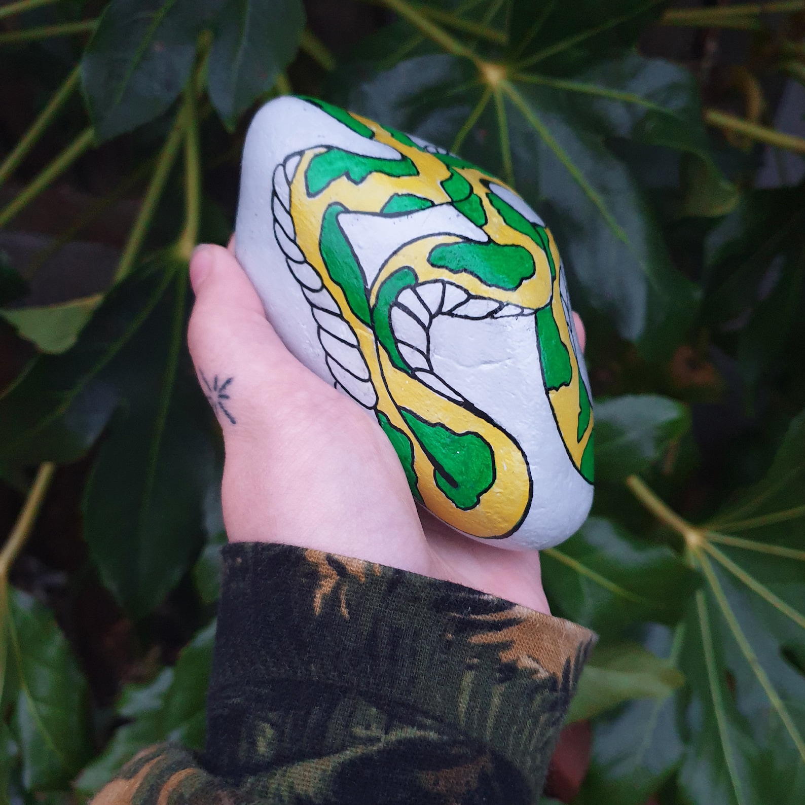 Large Hand Painted Rock Snake Painting Hand Made Gift Idea | Etsy