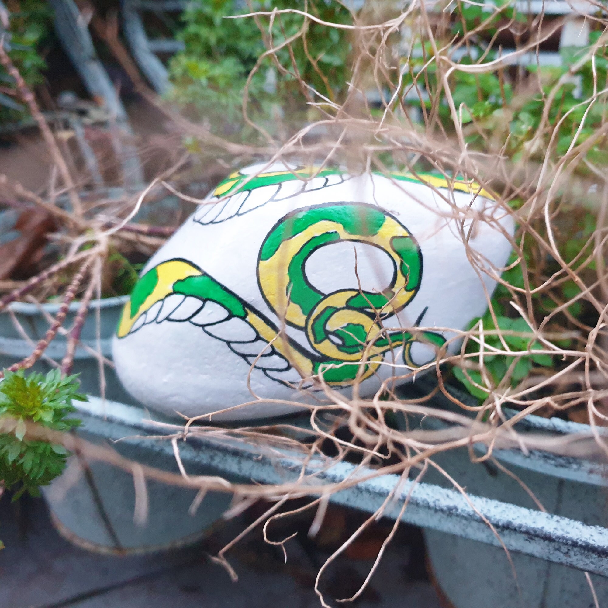 Large Hand Painted Rock Snake Painting Hand Made Gift Idea | Etsy