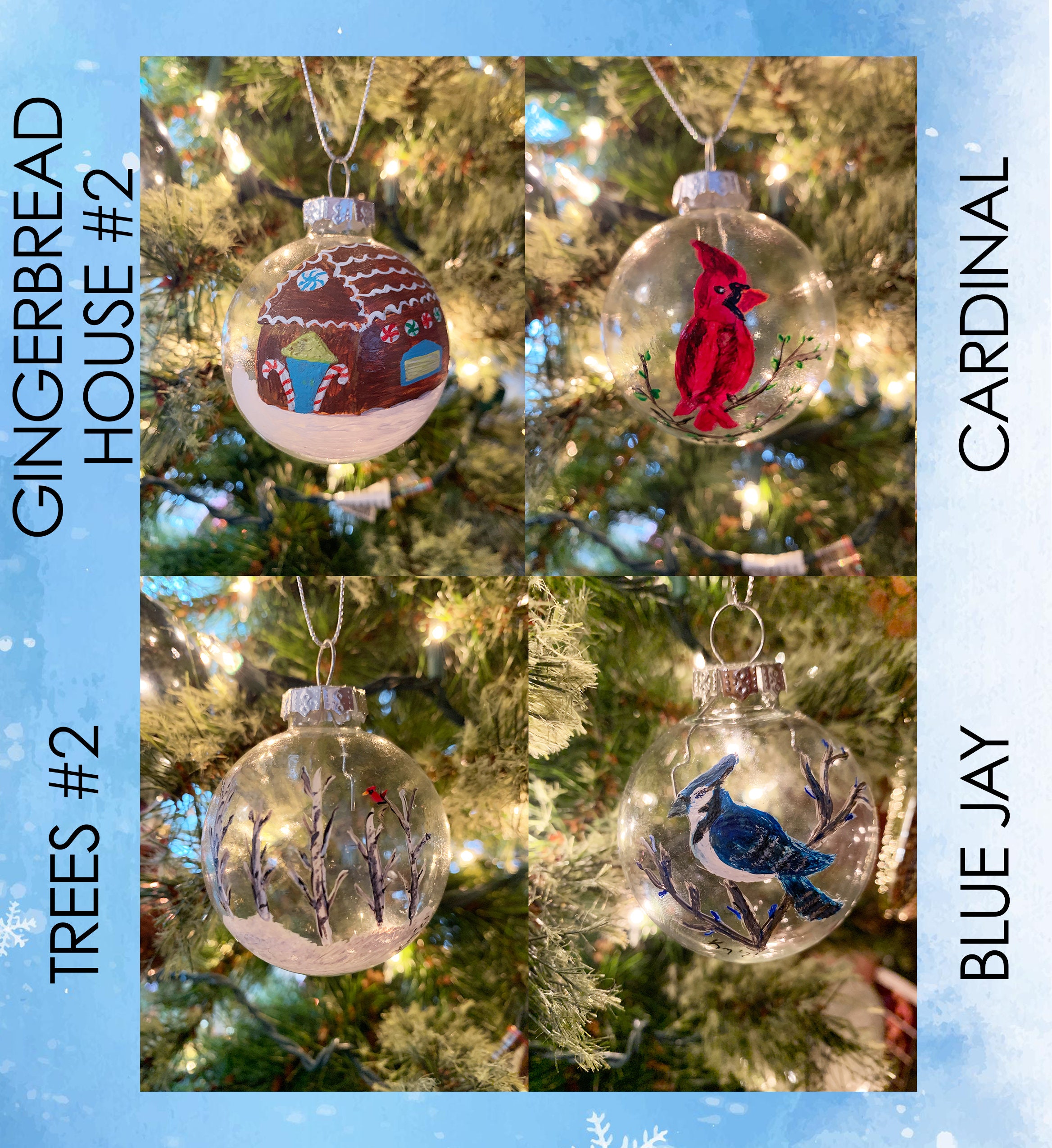 Hand-painted Glass Ornaments - Etsy