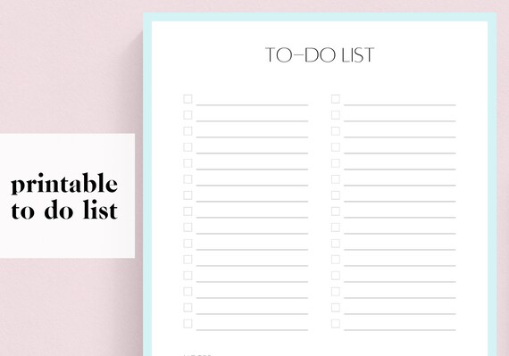 Simple Digital Printable To Do List Minimalist Daily To Do - Etsy