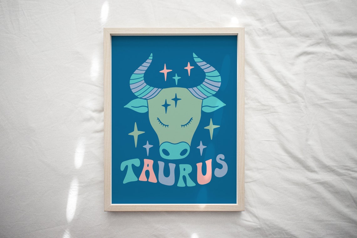 Zodiac Digital Print | Taurus Digital Art Print | Downloadable Prints | Digital Download - Etsy