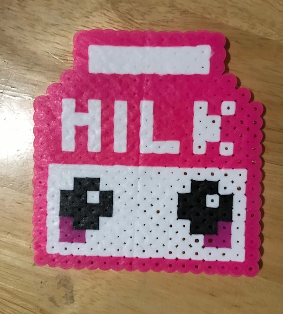 Strawberry Milk Perler Bead Design - Etsy