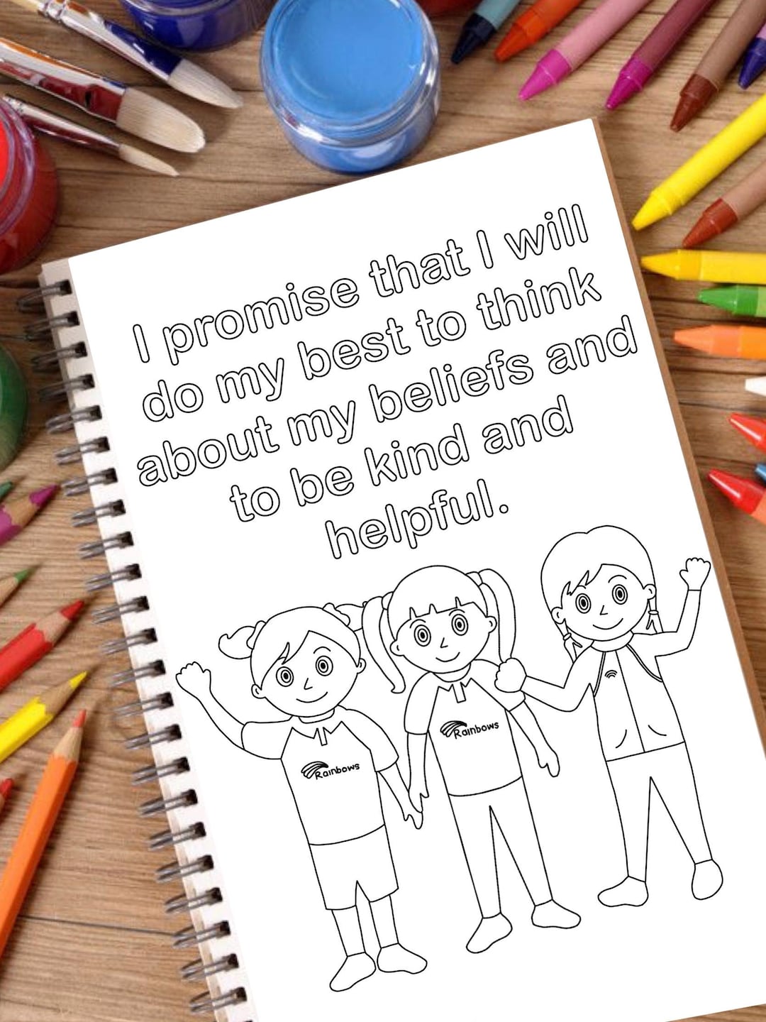 Girlguiding Rainbow Promise Colouring in Print (digital Download) - Etsy UK