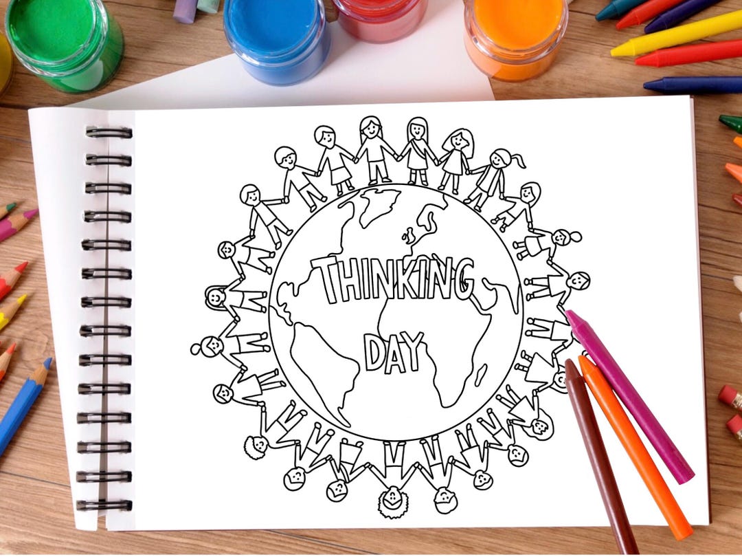 Thinking Day Colouring in Print (digital Download) - Etsy
