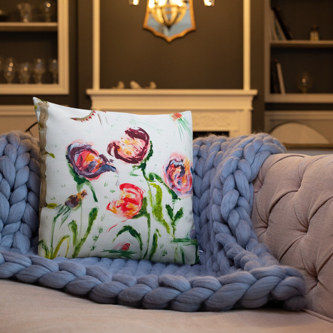 Floral Walking Stick Bug Pillow: Nature Art Accent Pillow - Etsy