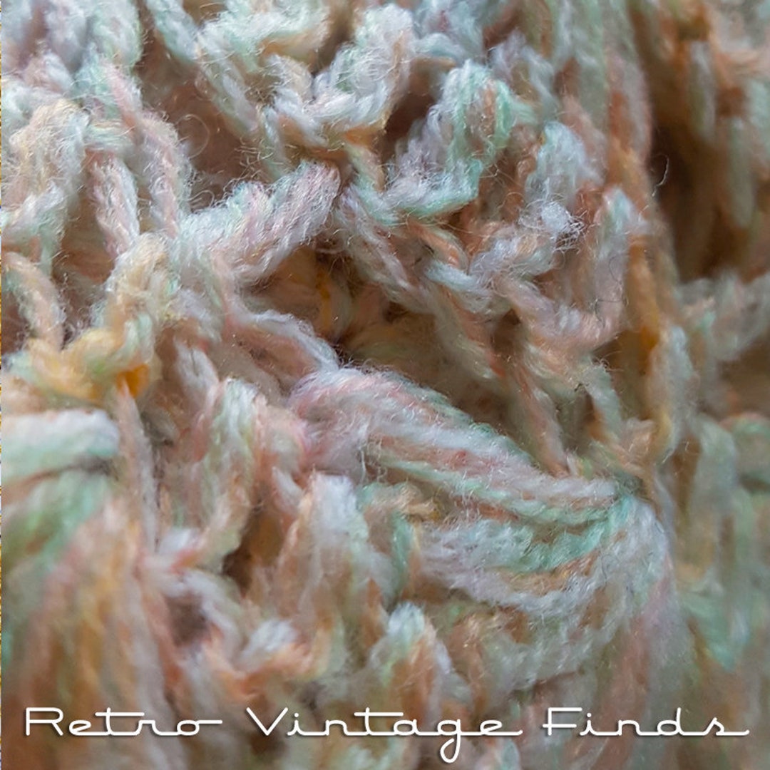 Vintage 1970s Nacre Tricolor Rainbow Crochet Shawl Reflected Wool Shawl ...