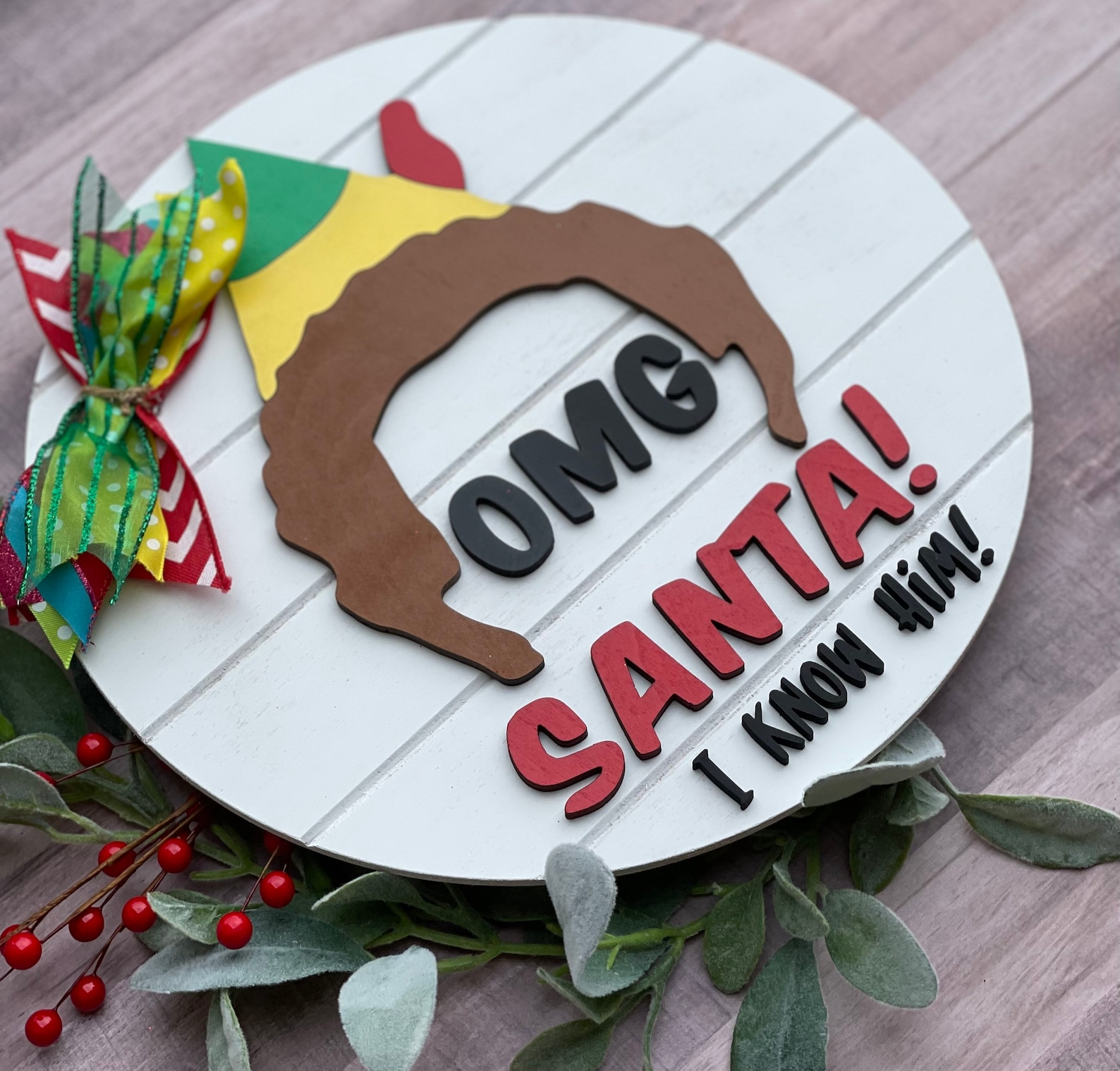 Omg Santa Door Hanger Buddy Elf Hanger Elf Door Hanger - Etsy