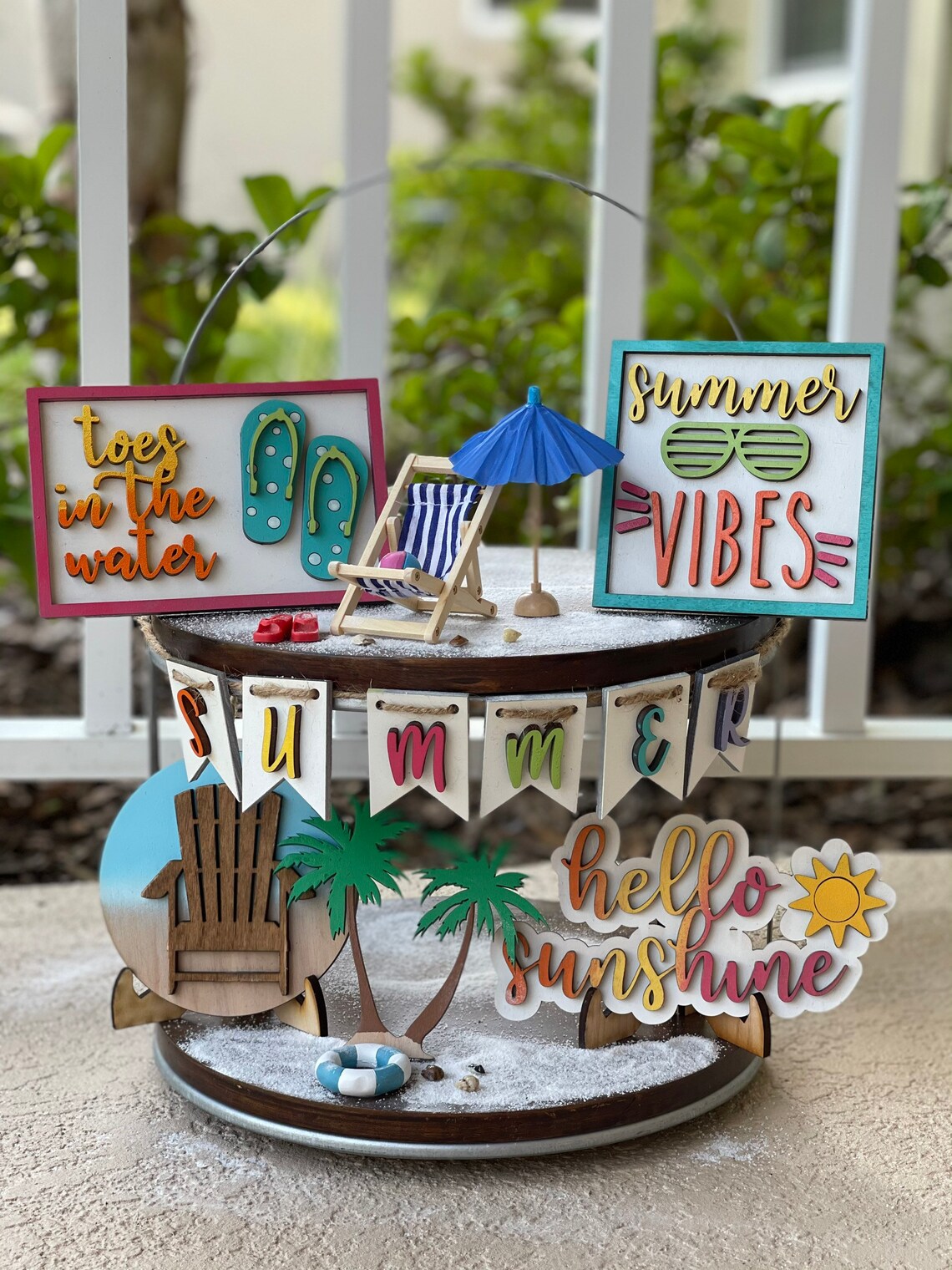 Beach Tier Tray Summer Toes in the Water Summer Tier Tray - Etsy