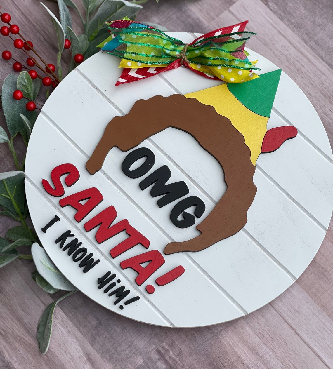 Omg Santa Door Hanger Buddy Elf Hanger Elf Door Hanger - Etsy