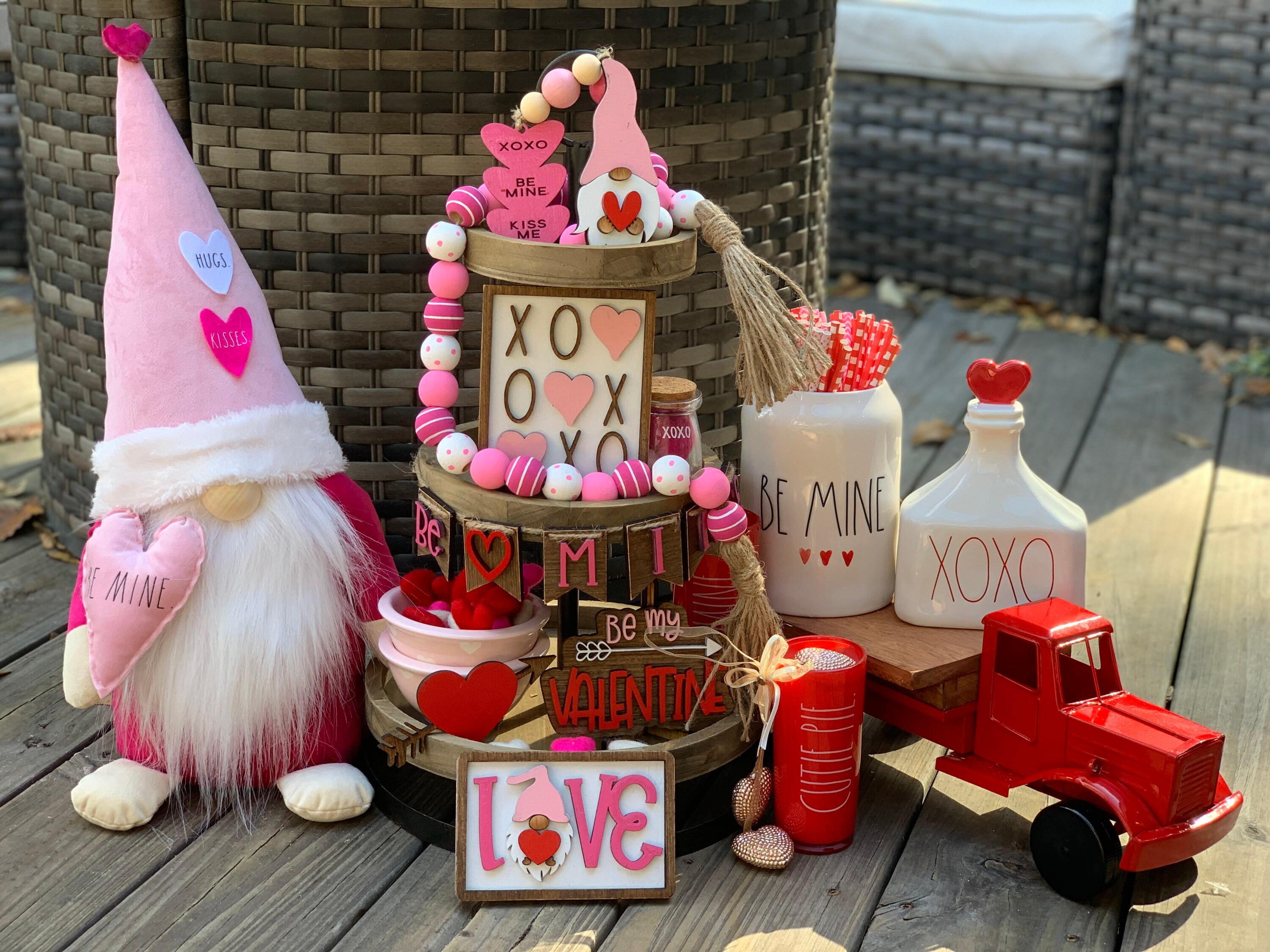 Gnome Valentines Tier Tray Valentines Day Tier Tray Decor - Etsy