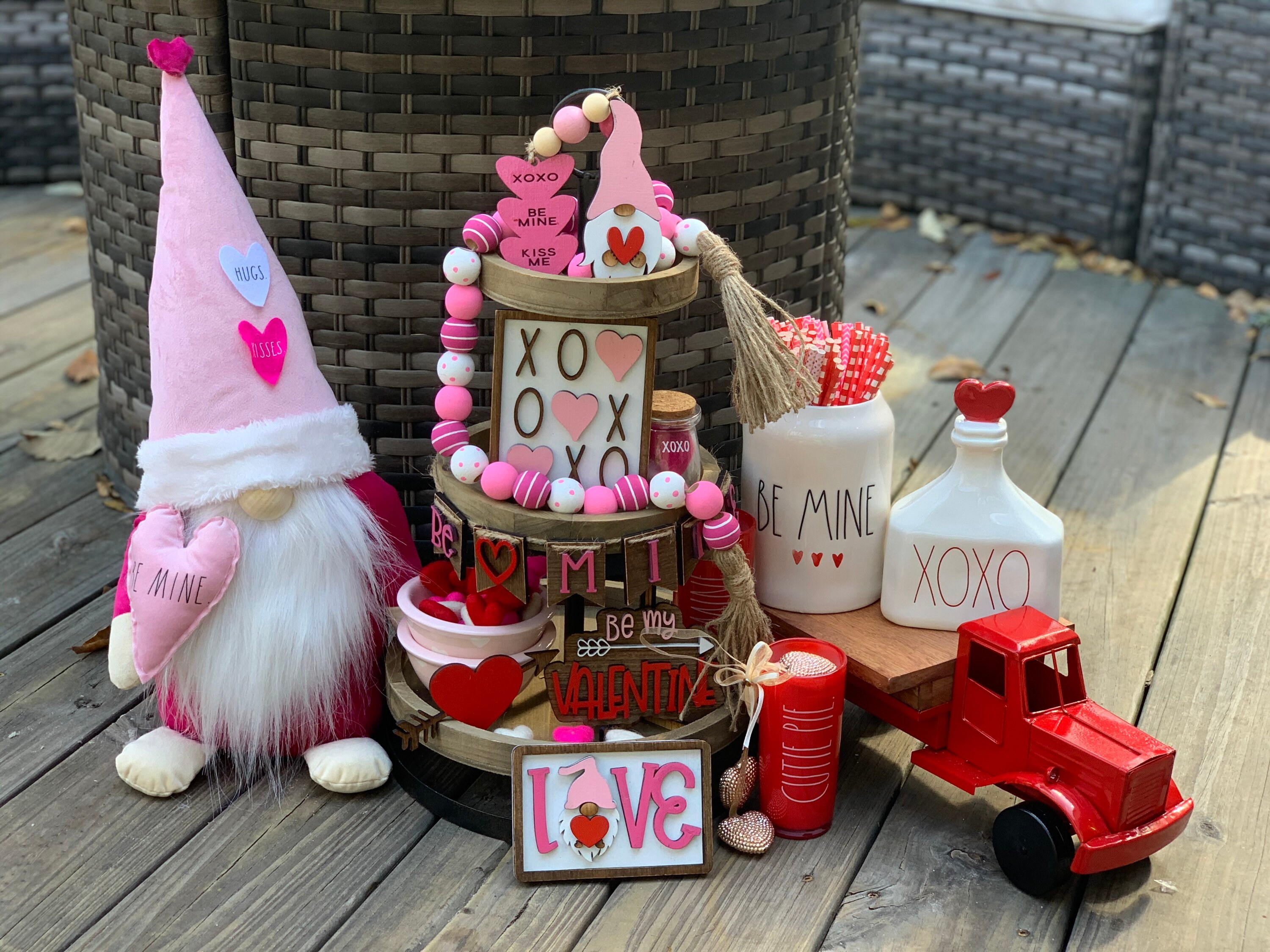 Gnome Valentines Tier Tray Valentines Day Tier Tray Decor - Etsy