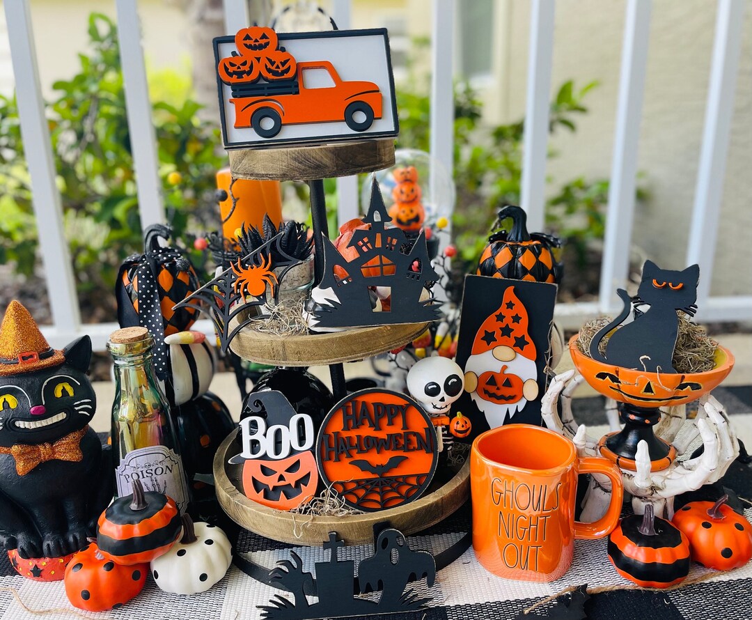 Halloween Tier Tray Decor Traditional Halloween Tier Tray - Etsy