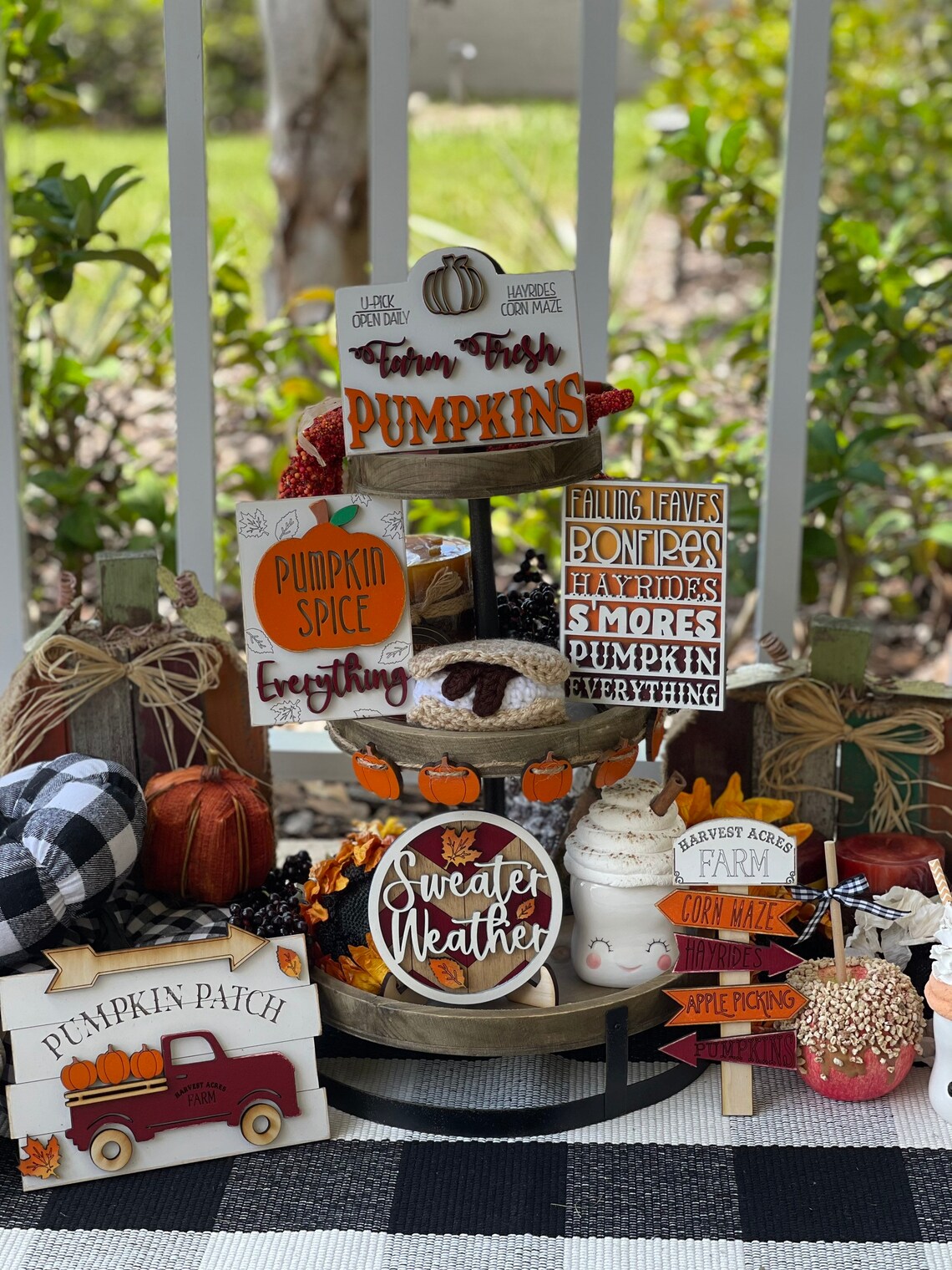 Fall Tier Tray decor Thanksgiving tier tray decor Fall signs | Etsy