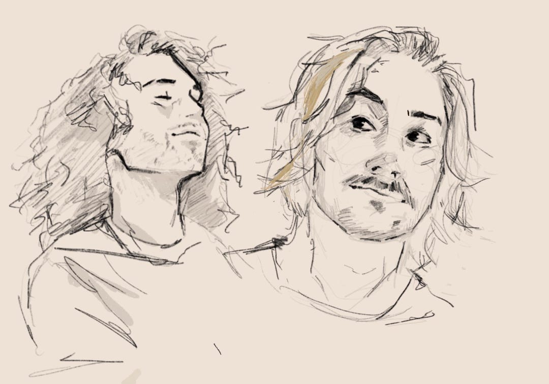 Two Subject line Art Only Commission - Etsy