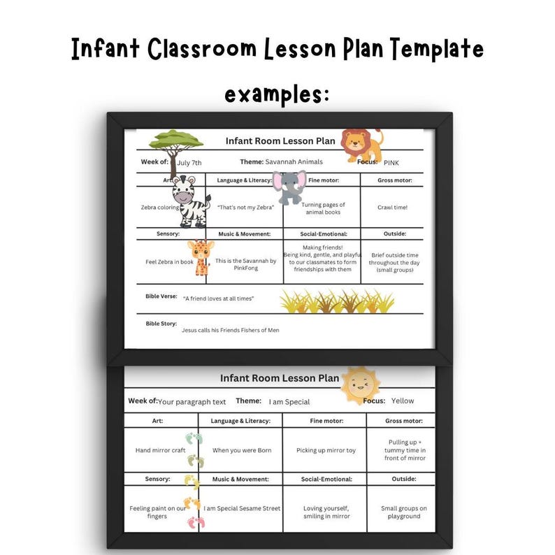 Infant Classroom Lesson Plan Editable Canva Template for School Daycare ...