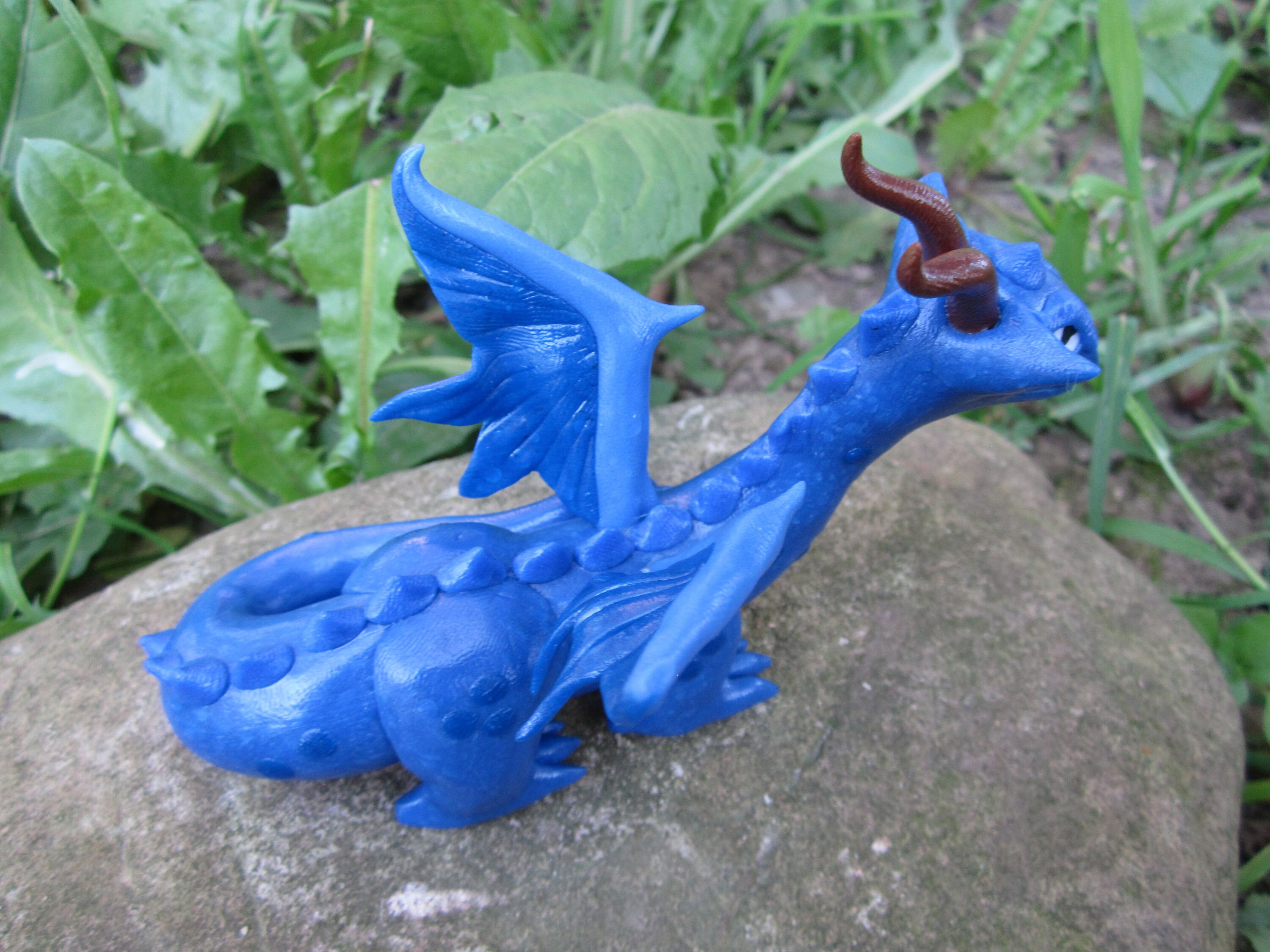 Polymer Clay Blue Dragon Figure Handmade Blue Dragon - Etsy UK