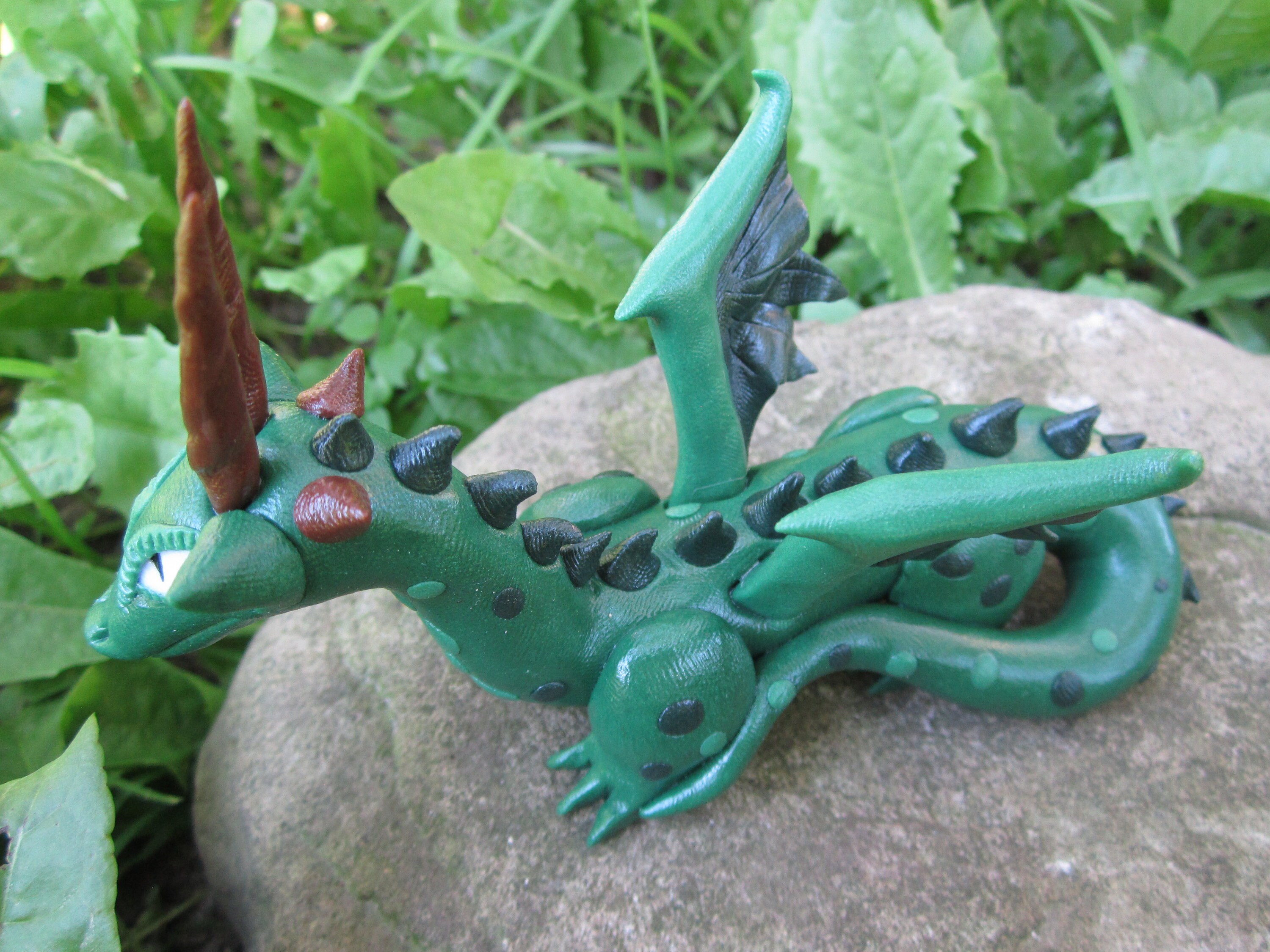 Polymer Clay Green Dragon Figure Handmade Green Dragon - Etsy UK
